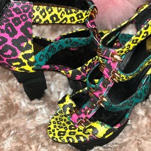 Privileged | Shoes | Wals Strappy Multiombr Leopard Platform Heel ...